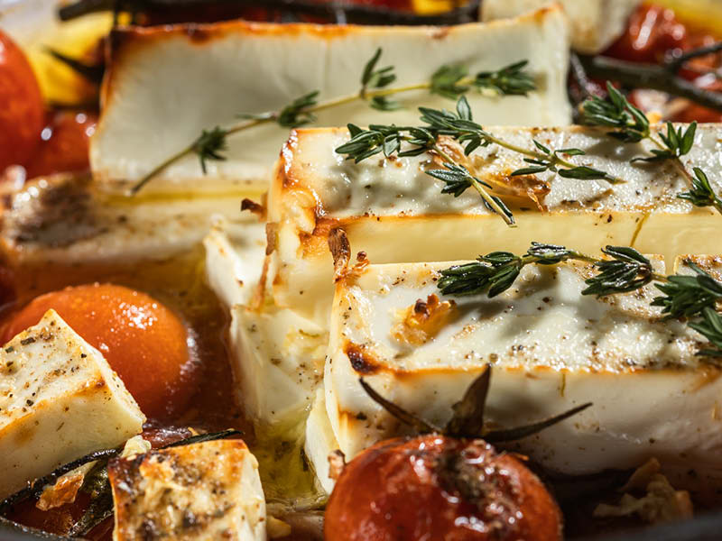 Grilled Feta with Herbs and Tomato